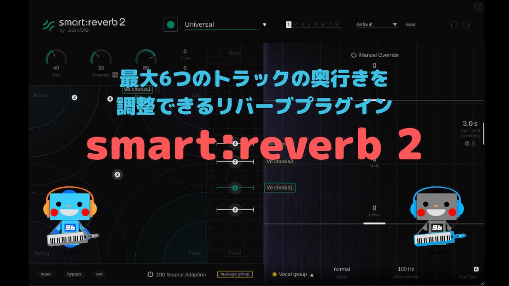 smart:reverb 2 かんたん操作で自然な奥行き感を調整可能！ミックスクオリティはこれで一歩前に進める！ - 96bit-music